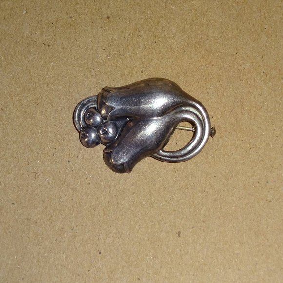 Georg Jensen | Jewelry | Vintage 93s1940s Georg Jensen Sterling Silver Brooch Tulips 100b ...